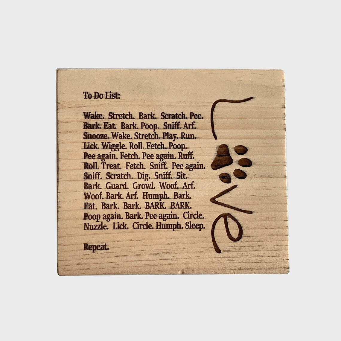 Dogs to Do List Engraved Wooden Sign - Etsy