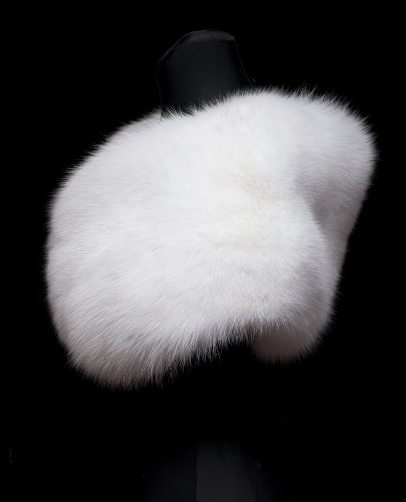 Pure White Arctic Fox Fur Weddings Stole Collar Scarf Shawl Cape - Etsy