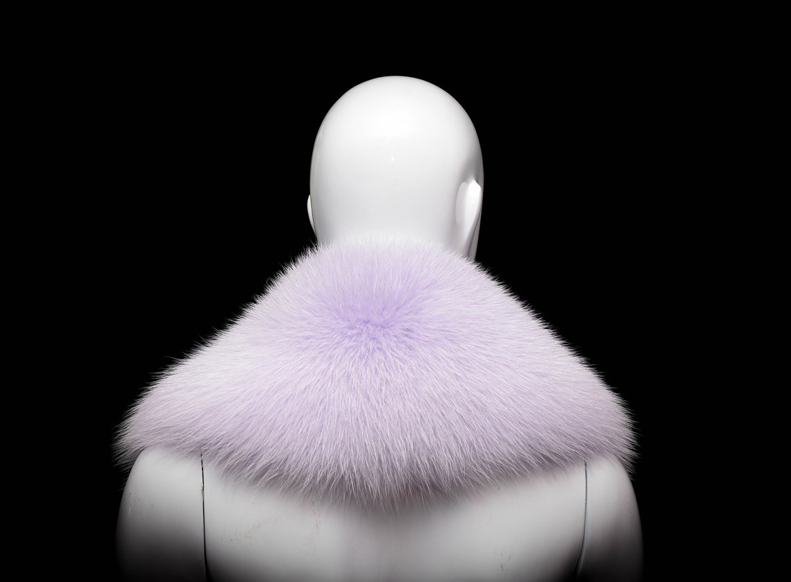 Levander Purple Arctic Shadow Fox Fur Set of Hat & Stole Shawl | Etsy