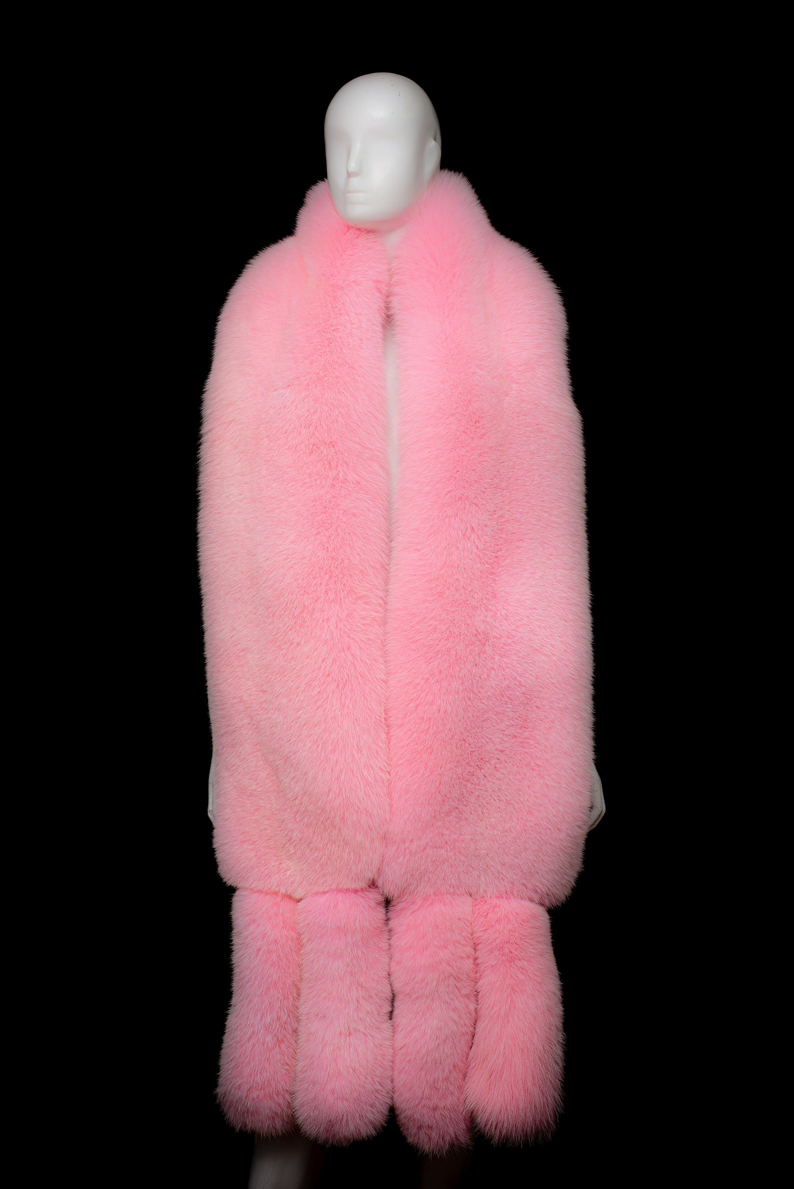 Genuine Pink Fox Fur Huge Double Sided Massive Oversize Boa Stole Scarf ...