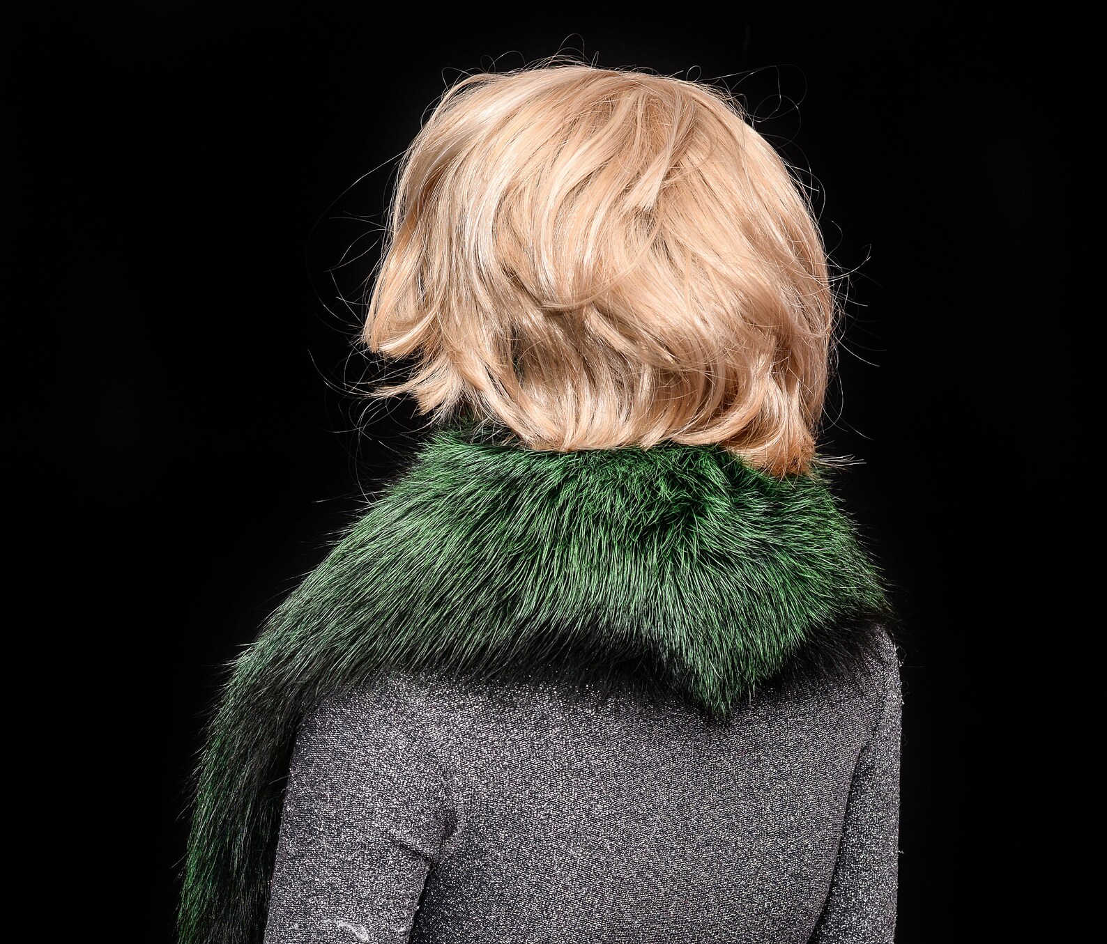 Saga Furs Emerald Green Silver Real Fox Fur Shoulder Wrap Scarf Boa ...