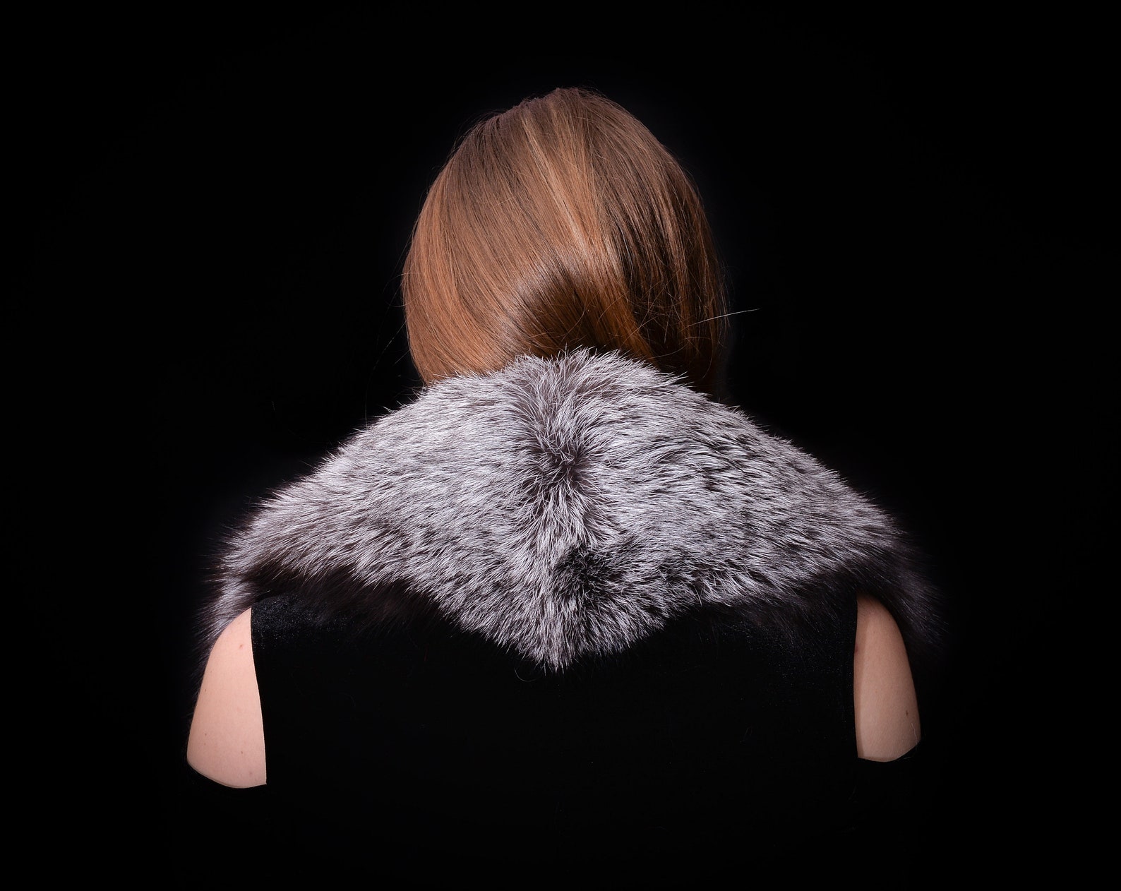 Natural Silver Fox Fur Collar Wrap Scarf Stole + Tails - Etsy