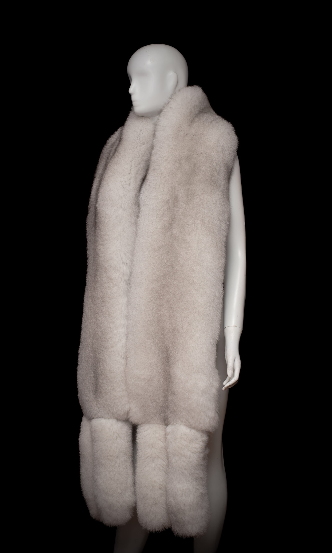 White Blue Fox Fur Boa: Double Sided Stole Scarf Wrap - Etsy