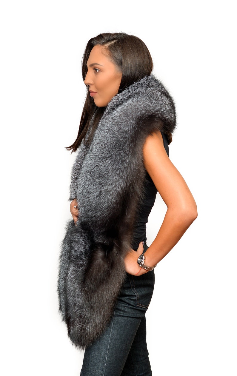 Massive Silver Fox Fur Oversized Scarf Boa Stole Shoulder Wrap - Etsy