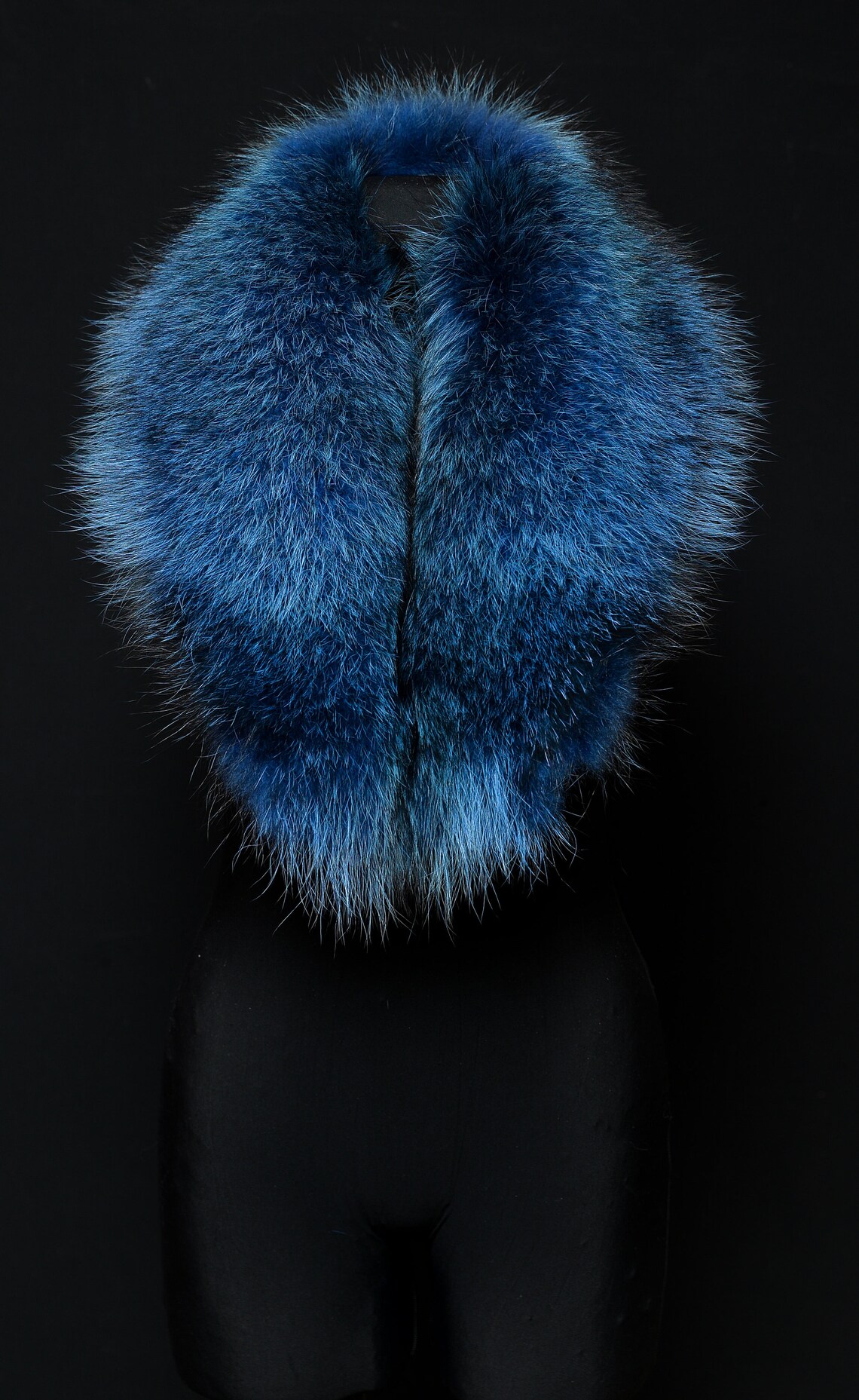 Saga Furs Navy Blue Finnraccoon Genuine Fur Women's Scarf | Etsy