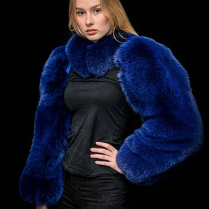 Genuine Blue Fox Fur Arm Warmers Sleeves + Scarf - Etsy