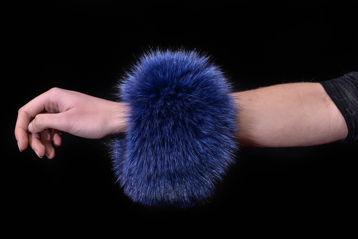 Genuine Fox Fur Cuffs Warmers Wristbands Arm Bands - Etsy
