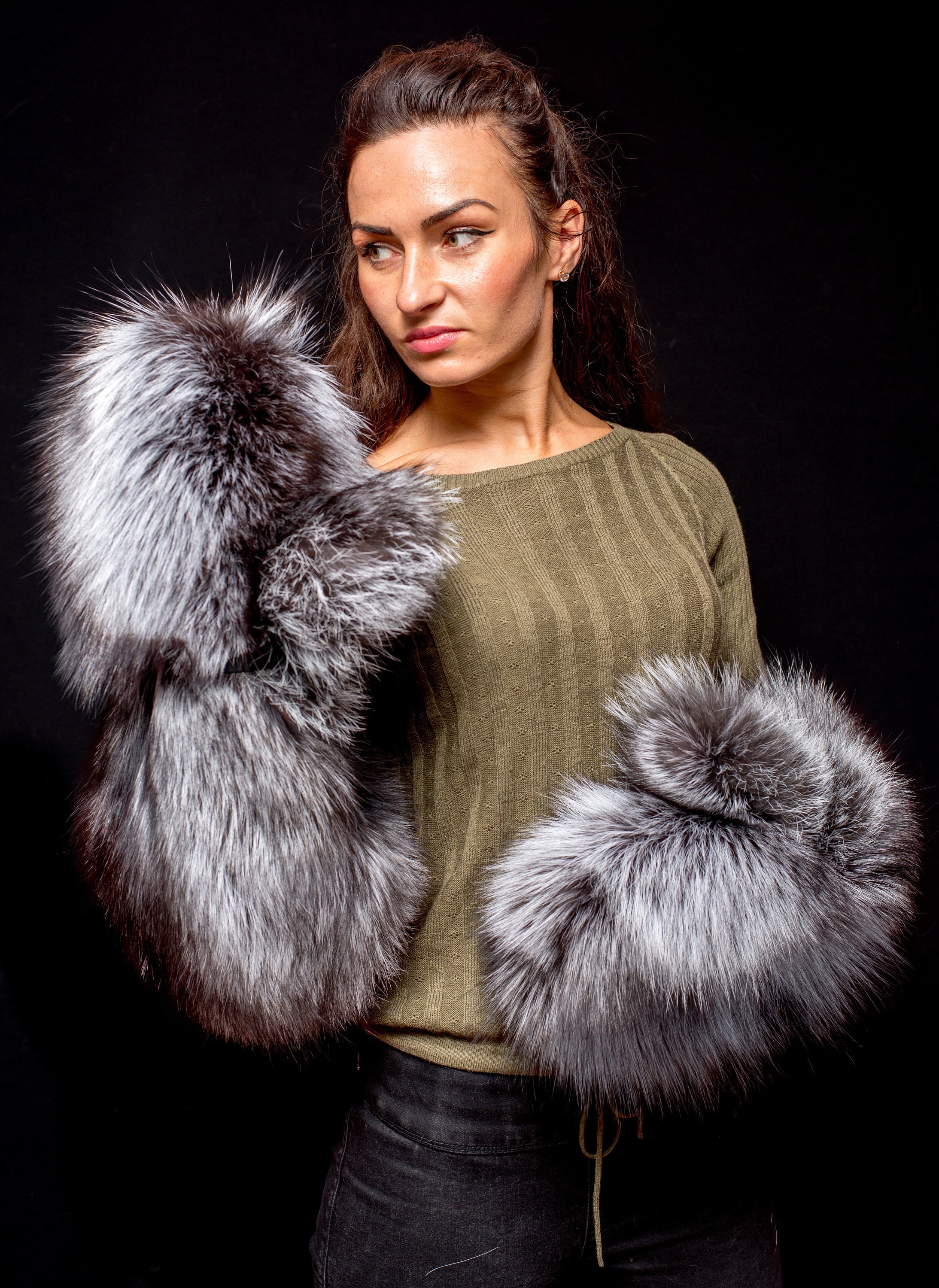 Genuine Superior Silver Fox Fur Handmade Trending Massive - Etsy