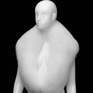 Plain White Arctic Shadow Fox Fur Winter Bride Stole Shawl Shoulders ...