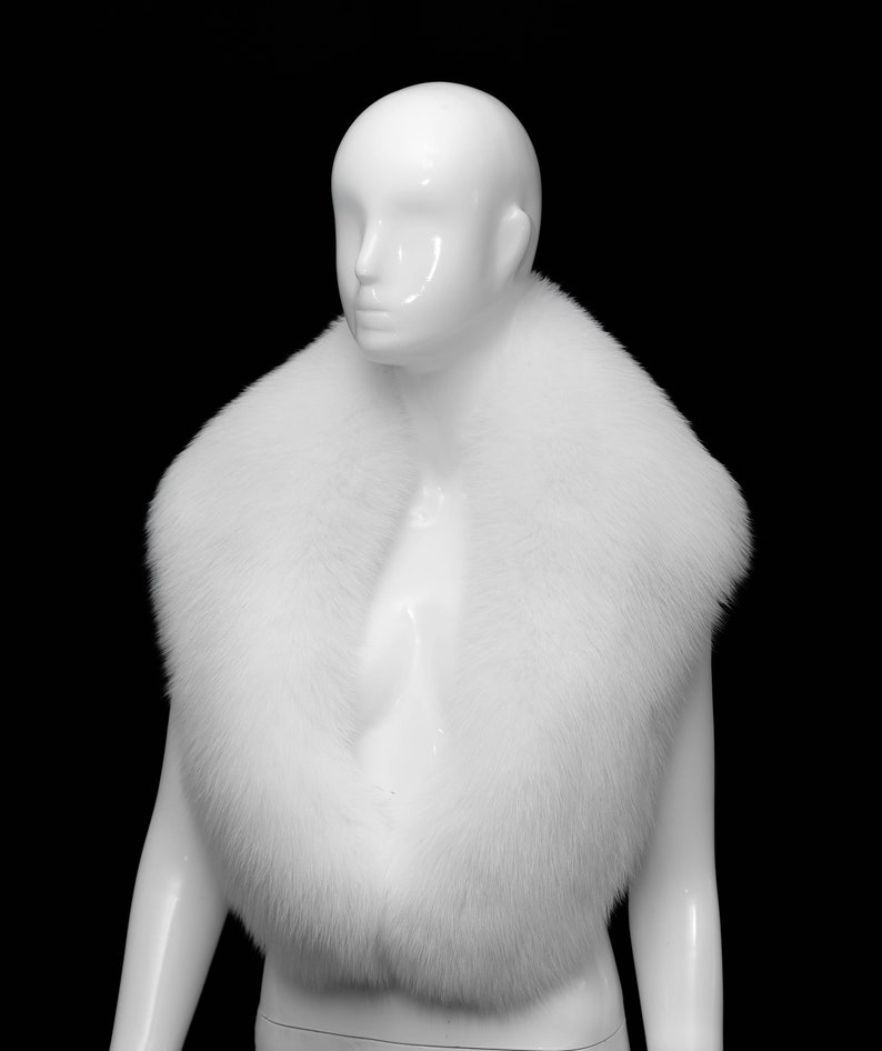 Plain White Arctic Shadow Fox Fur Winter Bride Stole Shawl - Etsy