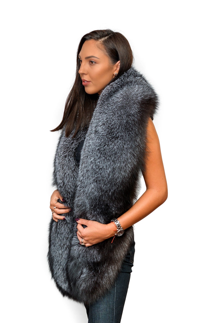 Massive Silver Fox Fur Oversized Scarf Boa Stole Shoulder Wrap - Etsy