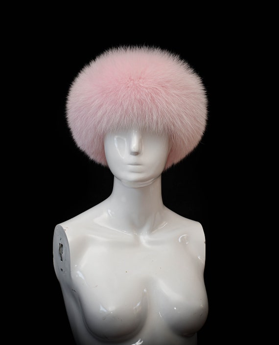 Arctic Blush Pink Fox Fur Luxury Stylish Ski Headband Headwrap | Etsy