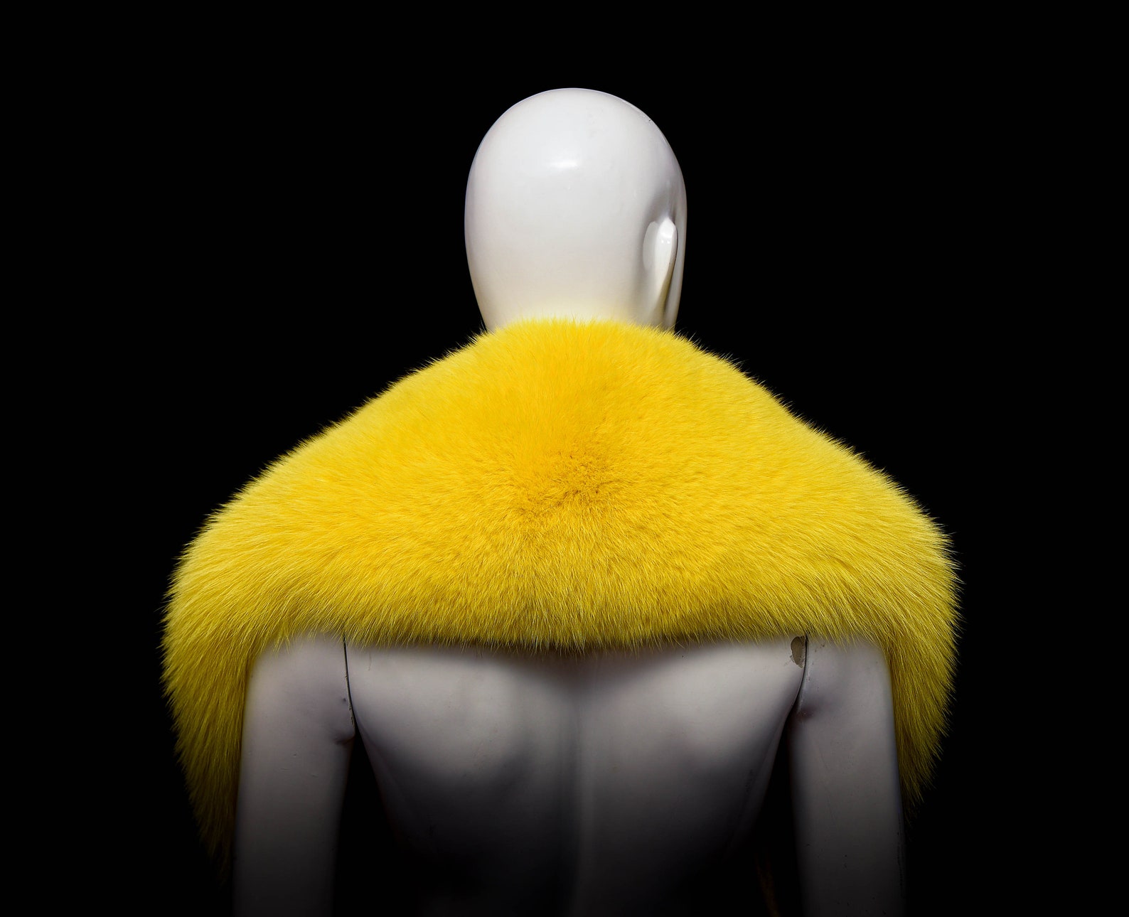Saga Furs Solid Yellow Shadow Fox Fur Shoulder Wrap Scarf Boa | Etsy