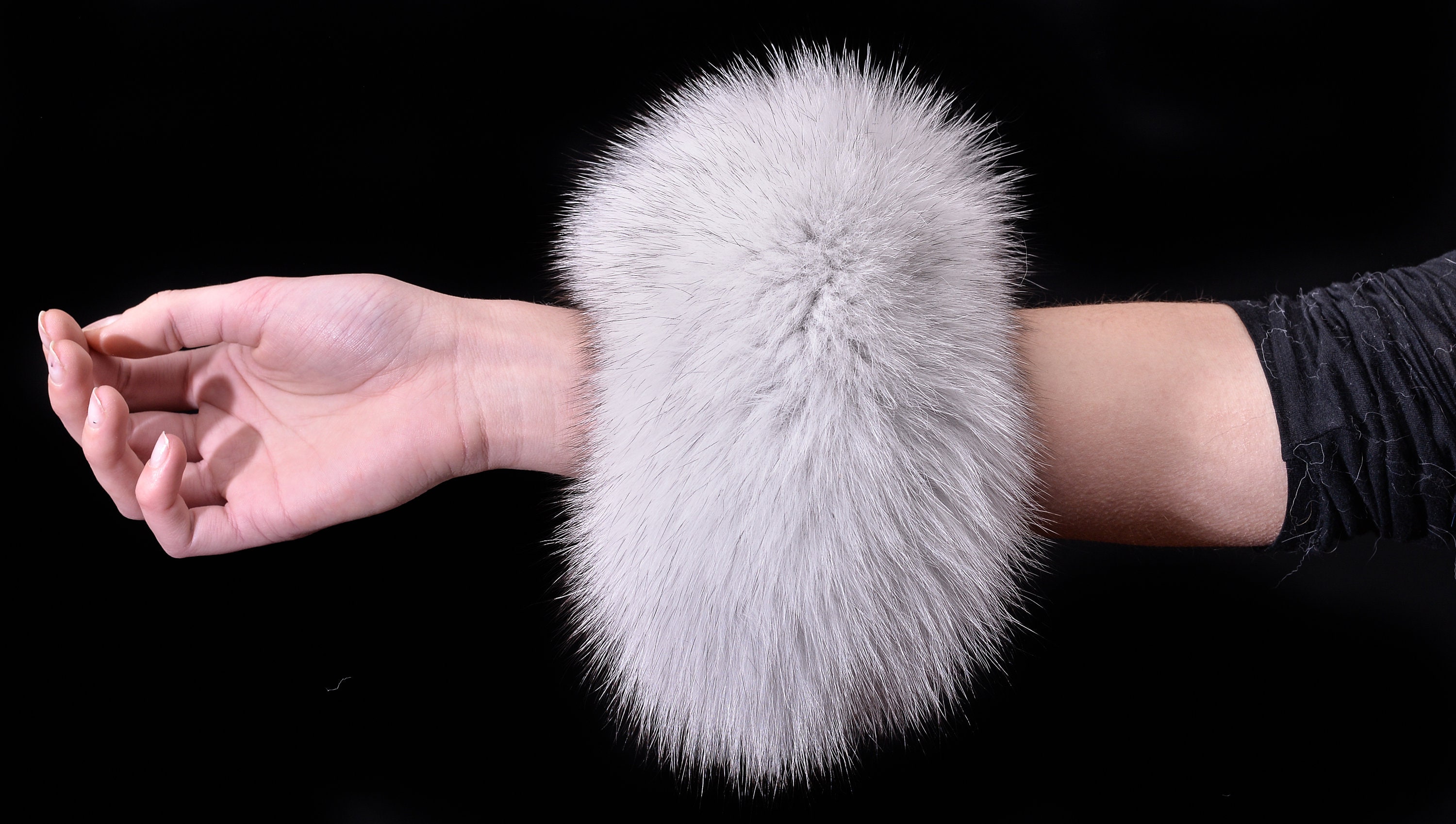 Saga Furs Natural White Blue Fox Fur Collar Scarf Boa Shawl | Etsy