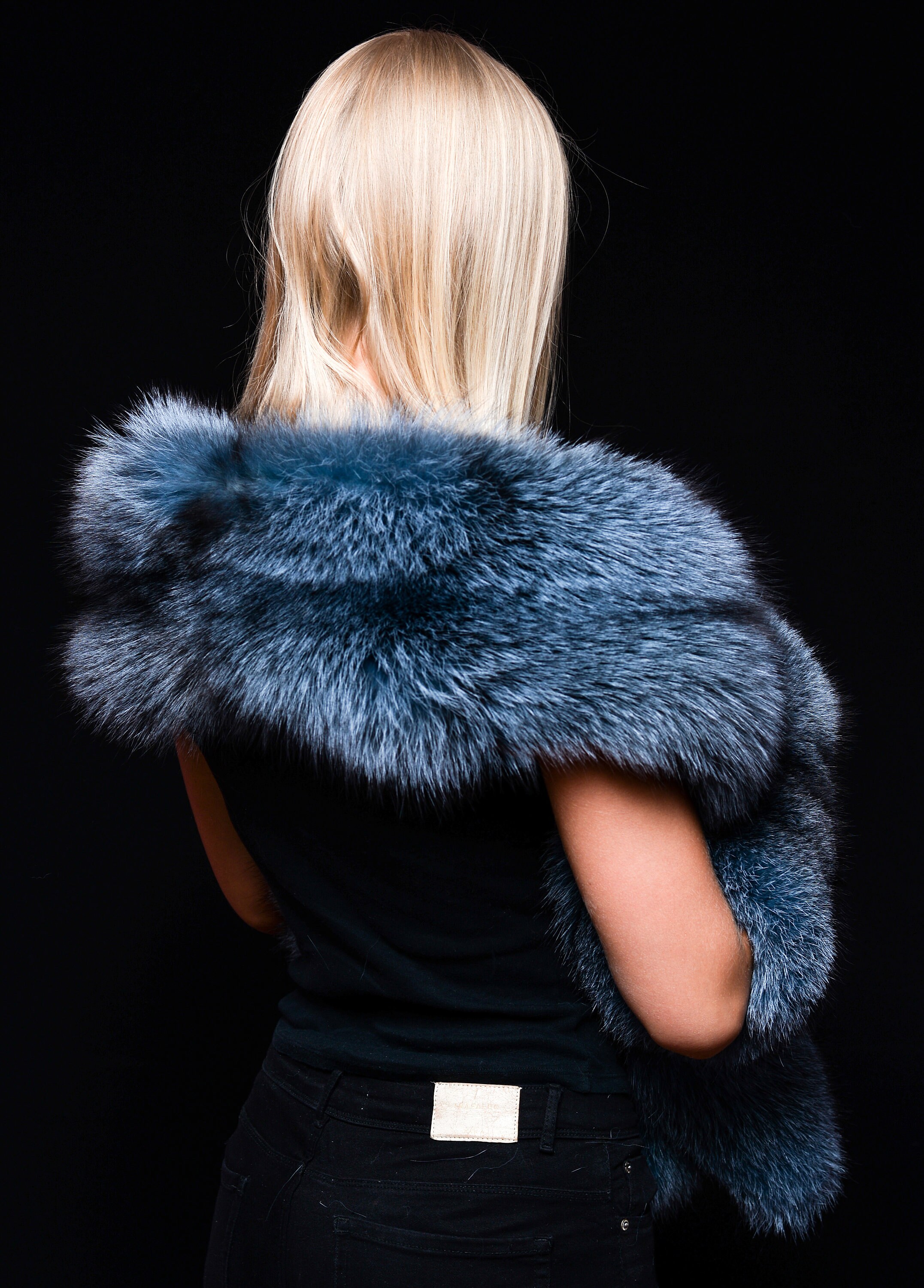 Platinum Ocean Blue Smoky Frost Fox Fur Boa Royal Stole Shawl - Etsy