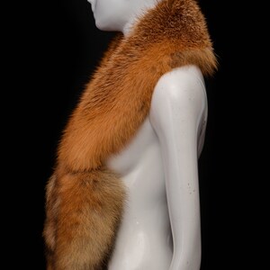 Genuine Red Fox Fur Exclusive Shoulder Wrap Scarf Boa Stole With Tails ...