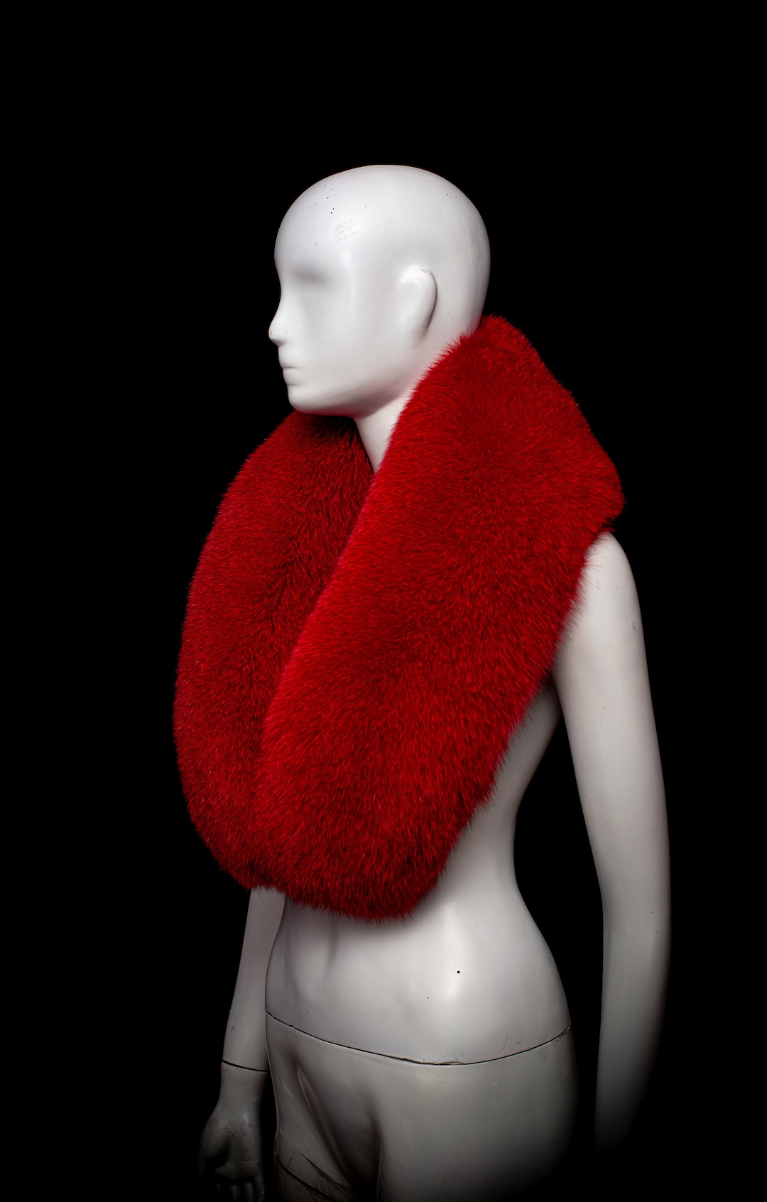 Plain Red Blue Fox Fur Fancy Collar Scarf Stole - Etsy