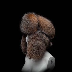 Exclusive Gold Frost Silver Fox Fur Massive Trapper Bomber Aviator ...