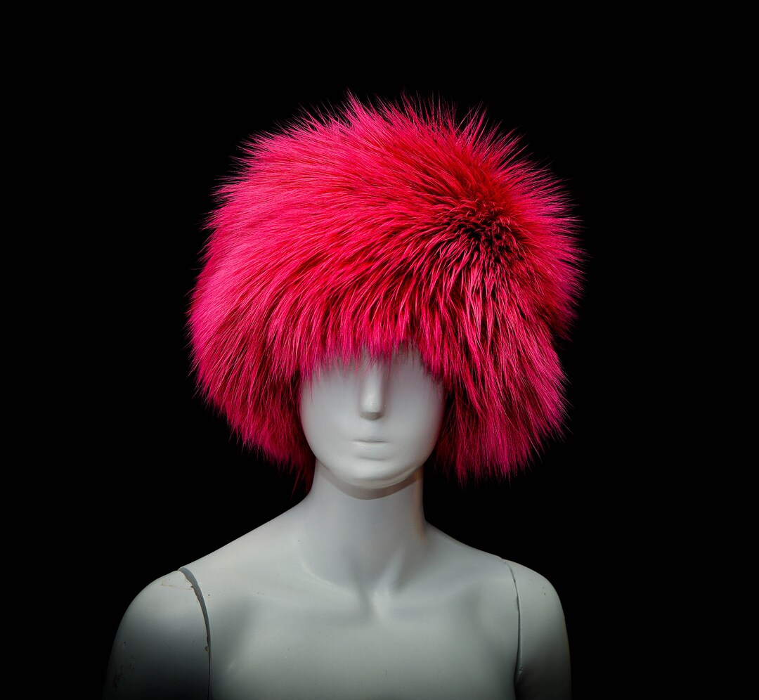 Exclusive Rose Pink Arctic Fox Fur Fancy Winter Fall Women's Stylish ...