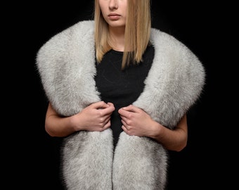 Blue Fox Fur Stole - Etsy