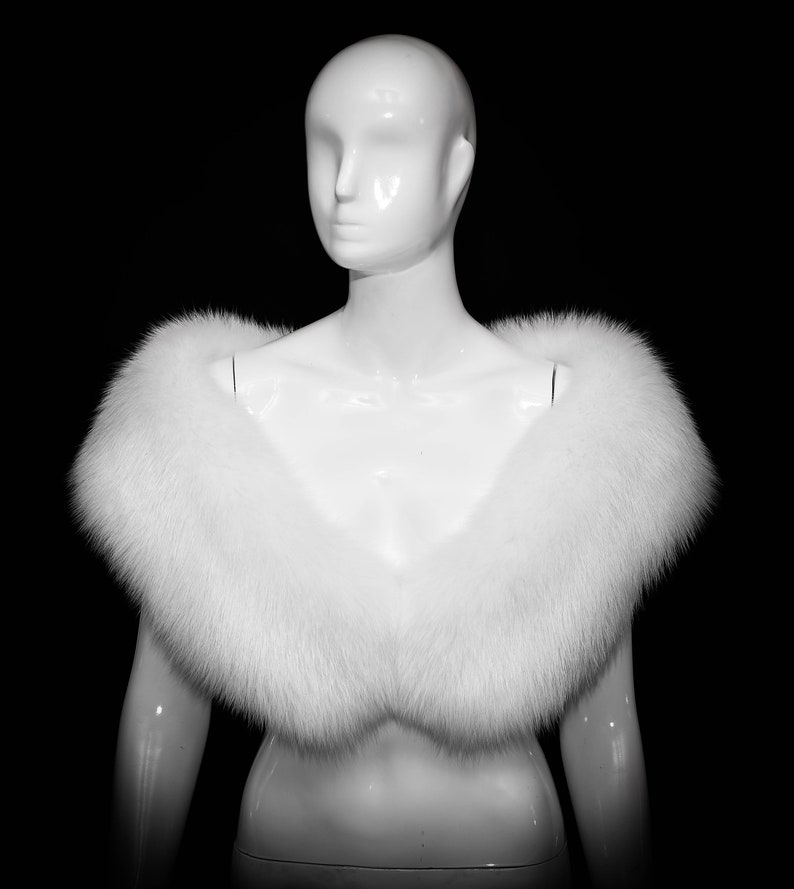 Plain White Arctic Shadow Fox Fur Winter Bride Stole Shawl - Etsy