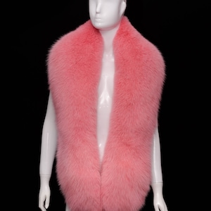 Genuine Shadow Flamingo Pink Fox Fur Fluffy Boa Oversize Scarf - Etsy