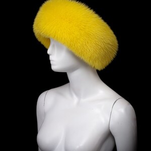 Arctic Yellow Fox Fur Luxury Stylish Ski Headband Headwrap Ear Warmer ...