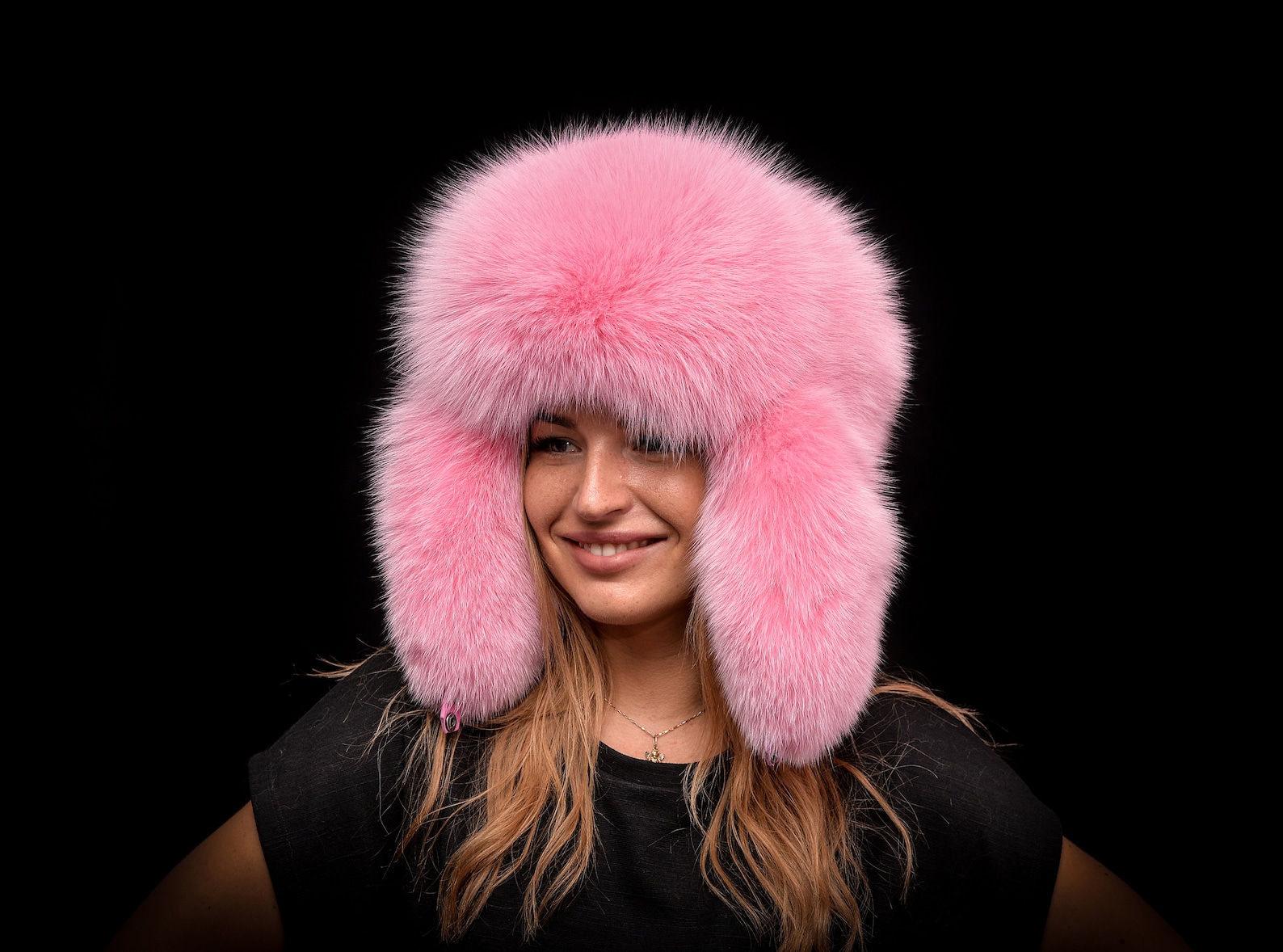 Genuine Flamingo Neon Pink Shadow Fox Fur Handmade Massive | Etsy