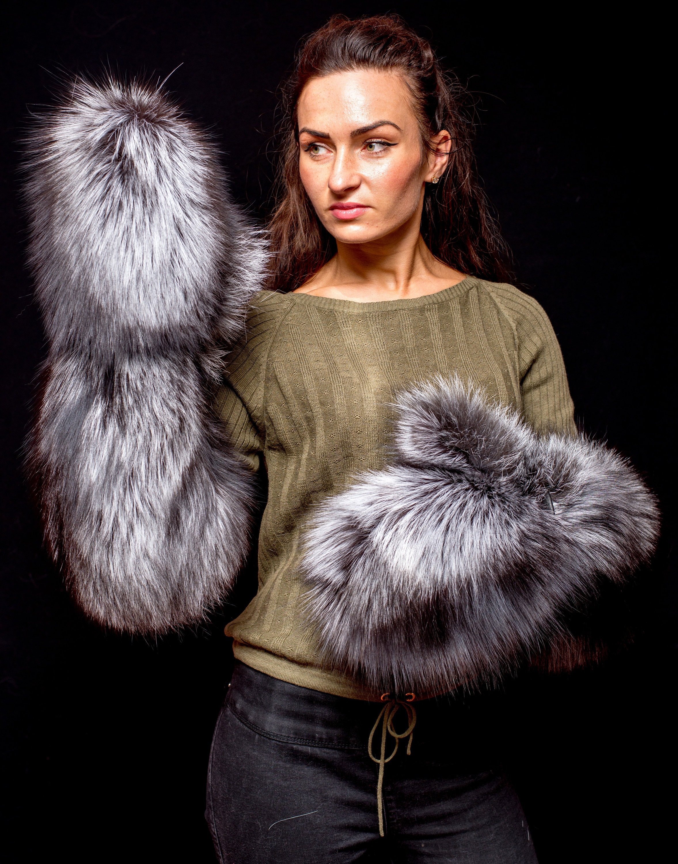 Genuine Superior Silver Fox Fur Handmade Trending Massive - Etsy