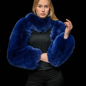 Genuine Blue Fox Fur Arm Warmers Sleeves + Scarf - Etsy Canada