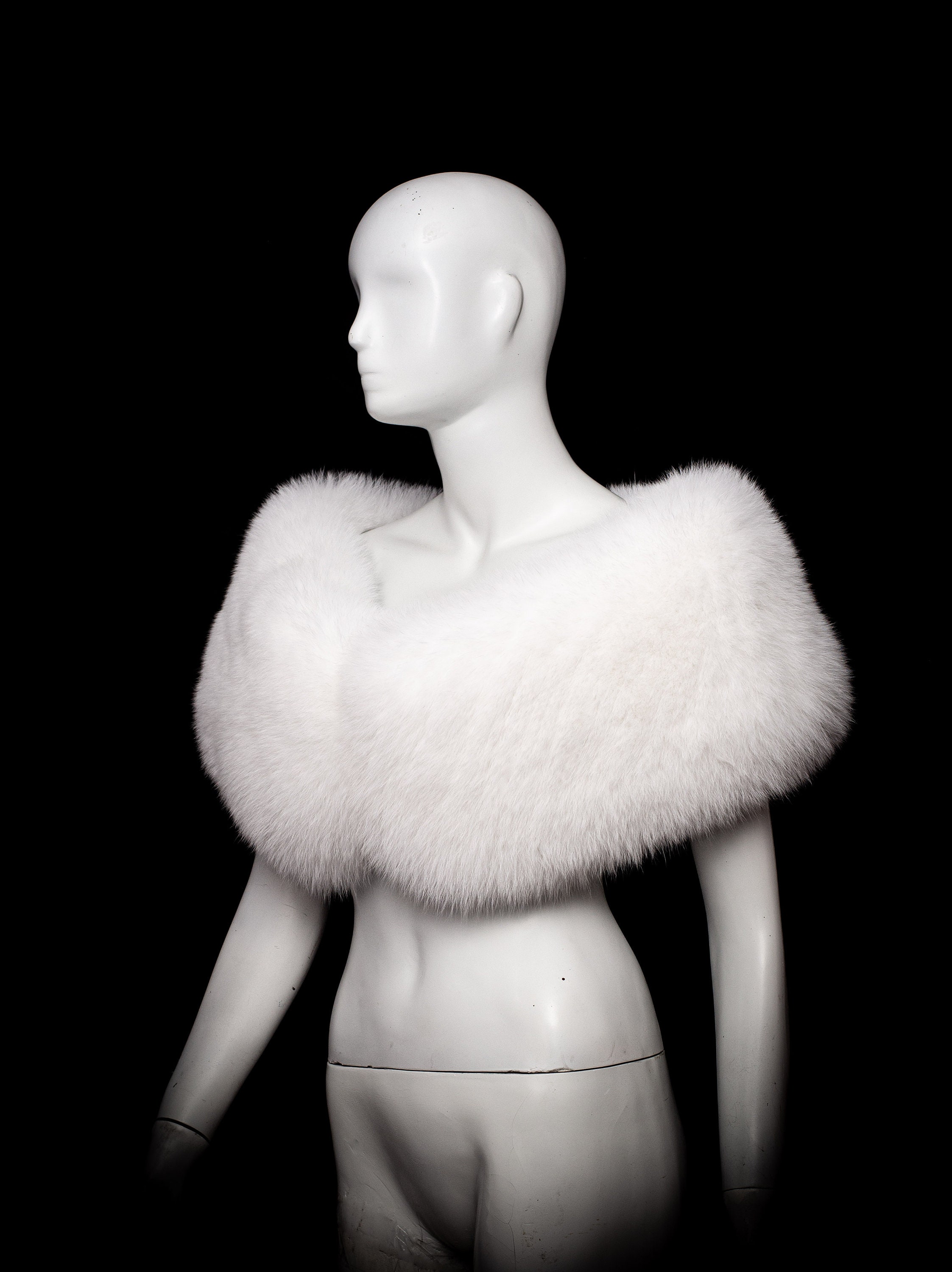 Plain White Arctic Shadow Fox Fur Winter Bride Huge Stole - Etsy UK