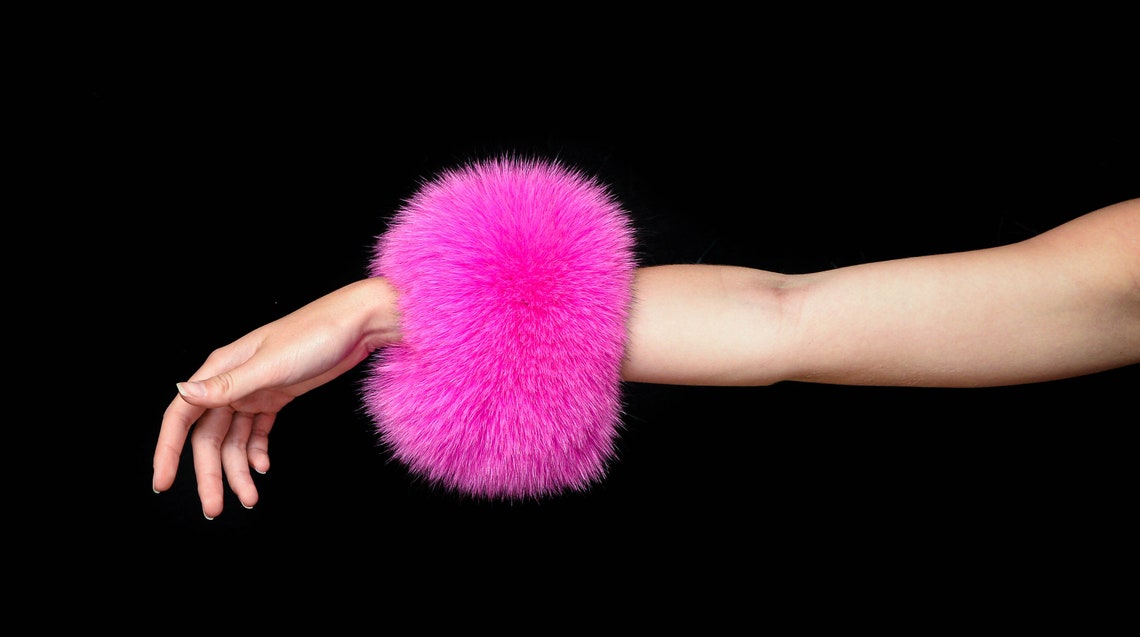 Genuine Fox Fur Cuffs Warmers Wristbands Arm Bands - Etsy