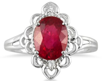 2 carat ruby ring | Etsy