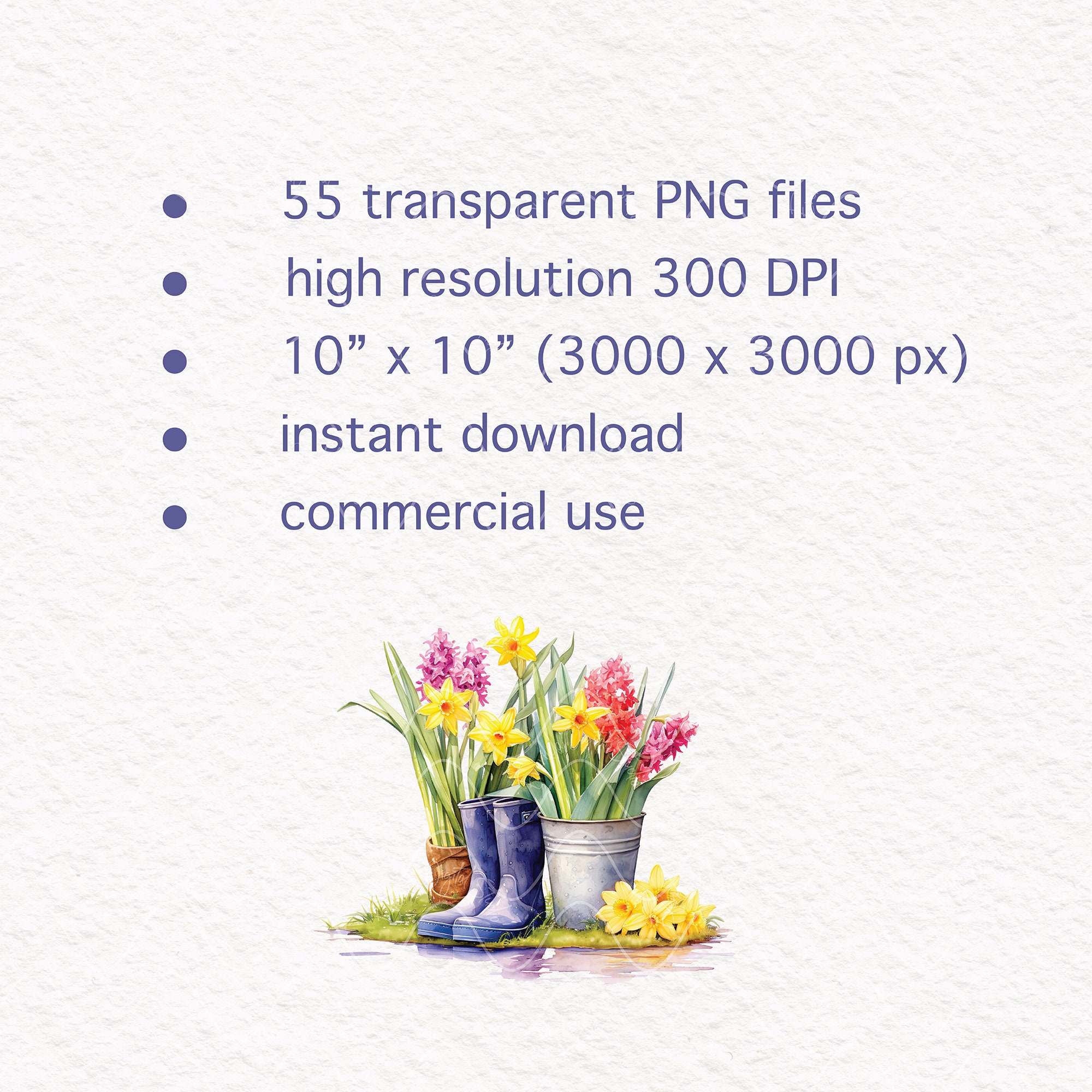 Spring Garden Png-watercolor Springtime Clipart-garden Flowers Png ...