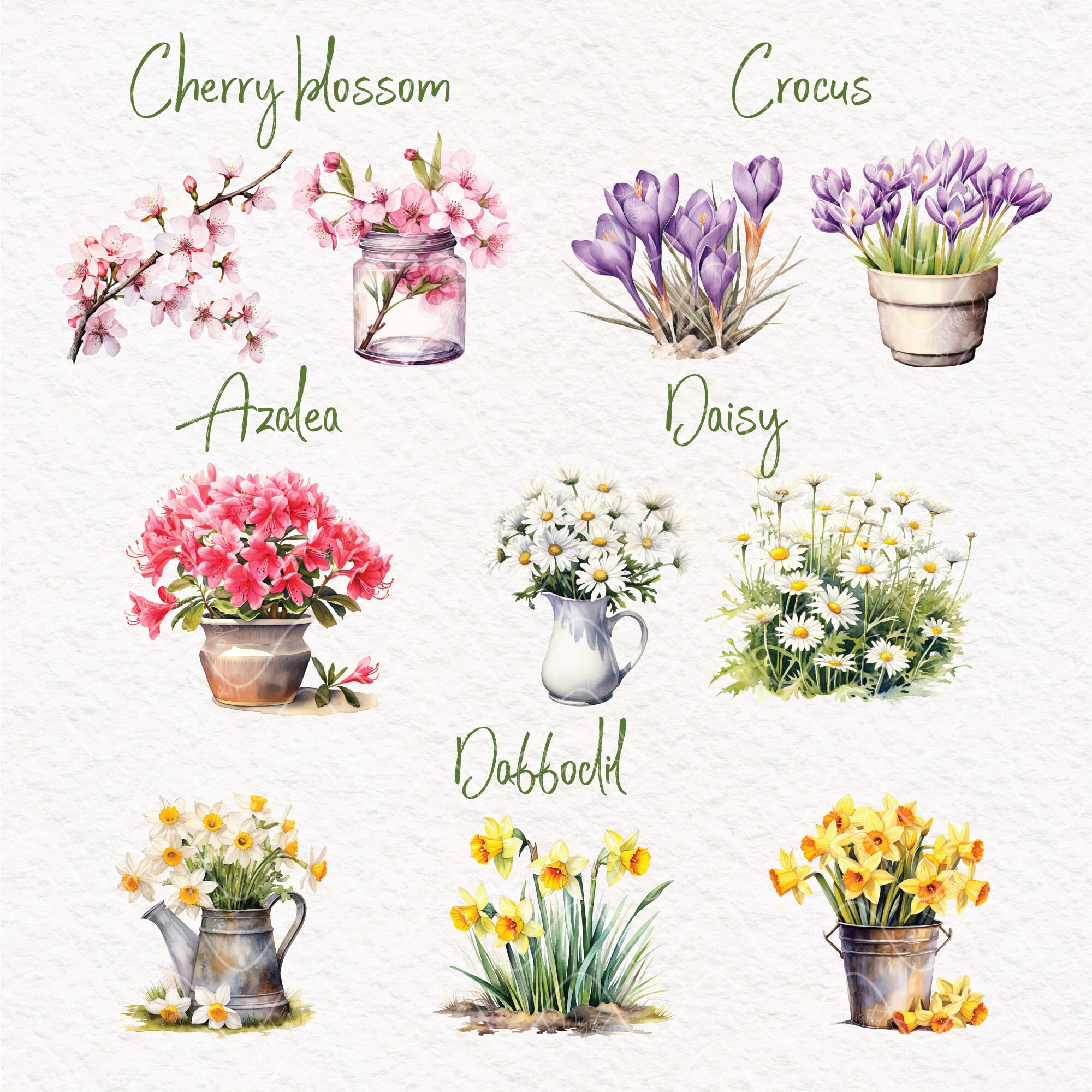 Spring Garden Png-watercolor Springtime Clipart-garden Flowers Png ...