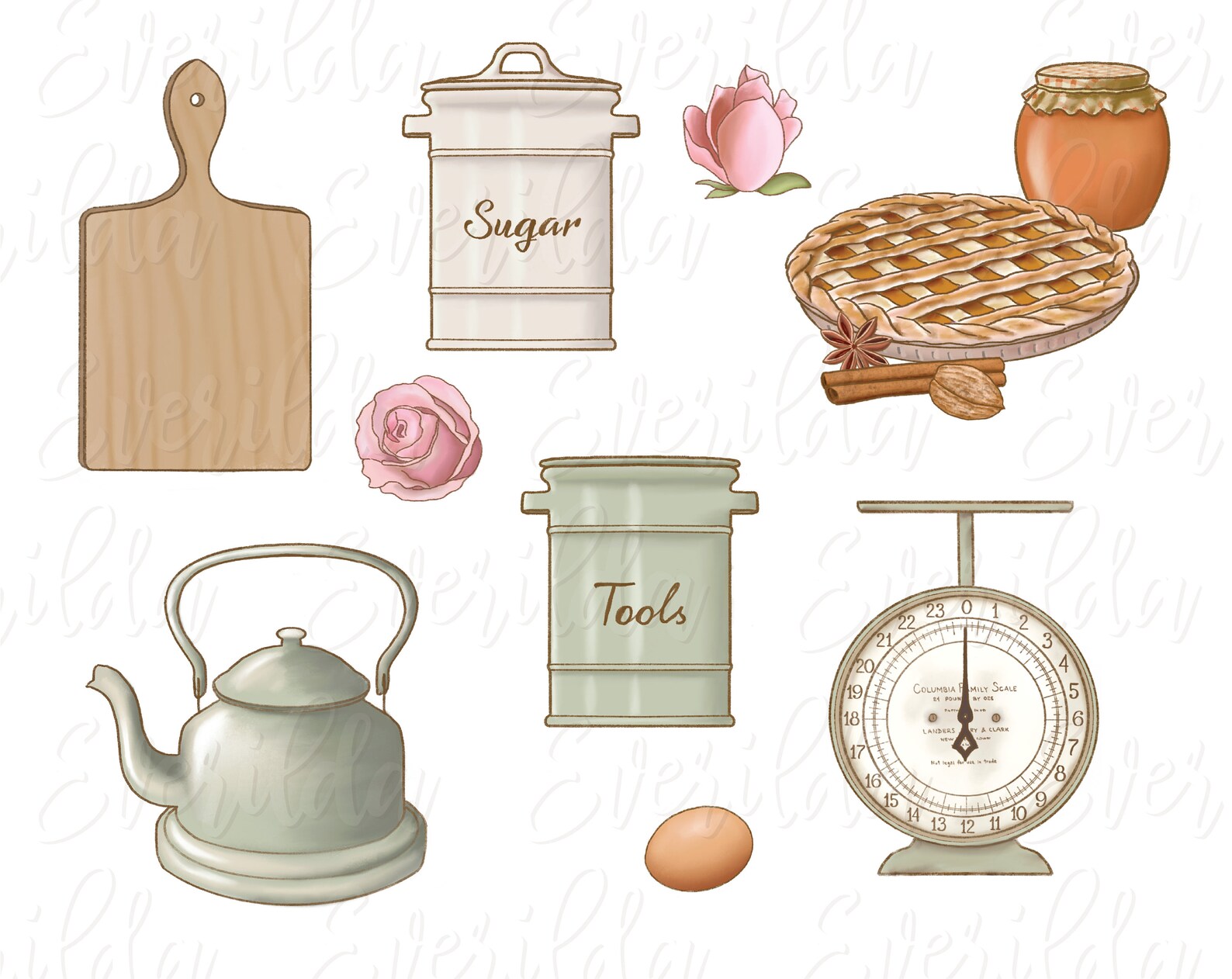 Cottagecore Baking Aesthetic Clipart Set Hand Drawn Old - Etsy
