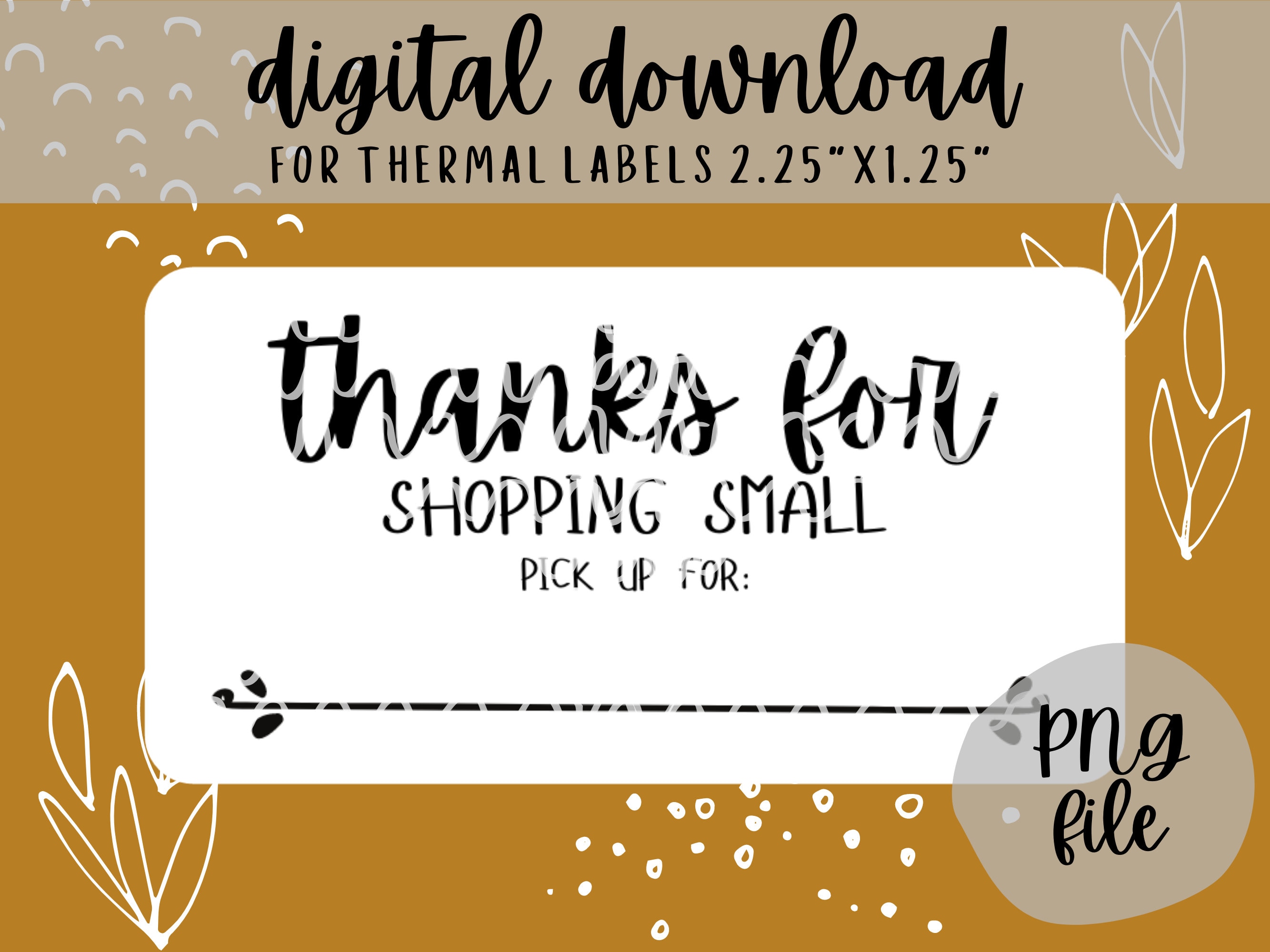 Thanks Pick up Thermal Label PNG - Etsy