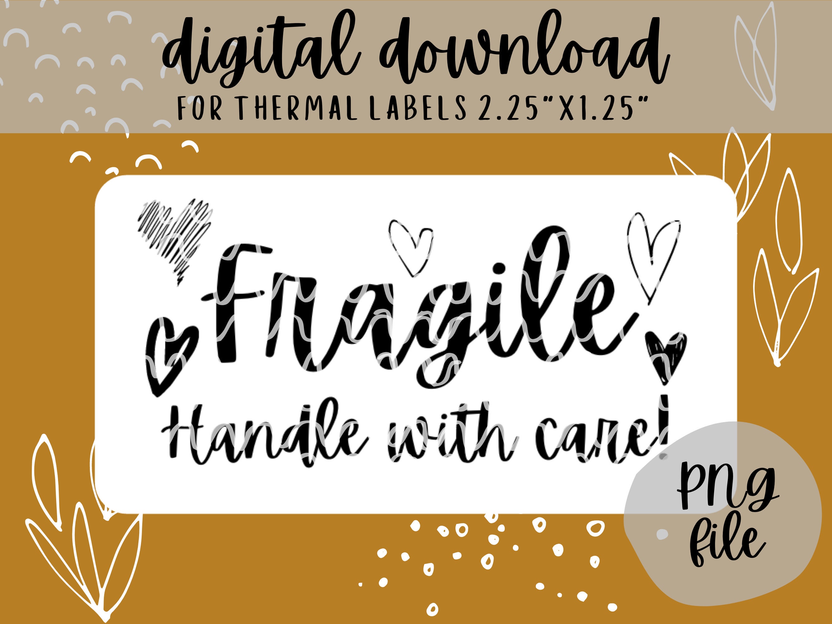 Fragile Thermal Label PNG - Etsy