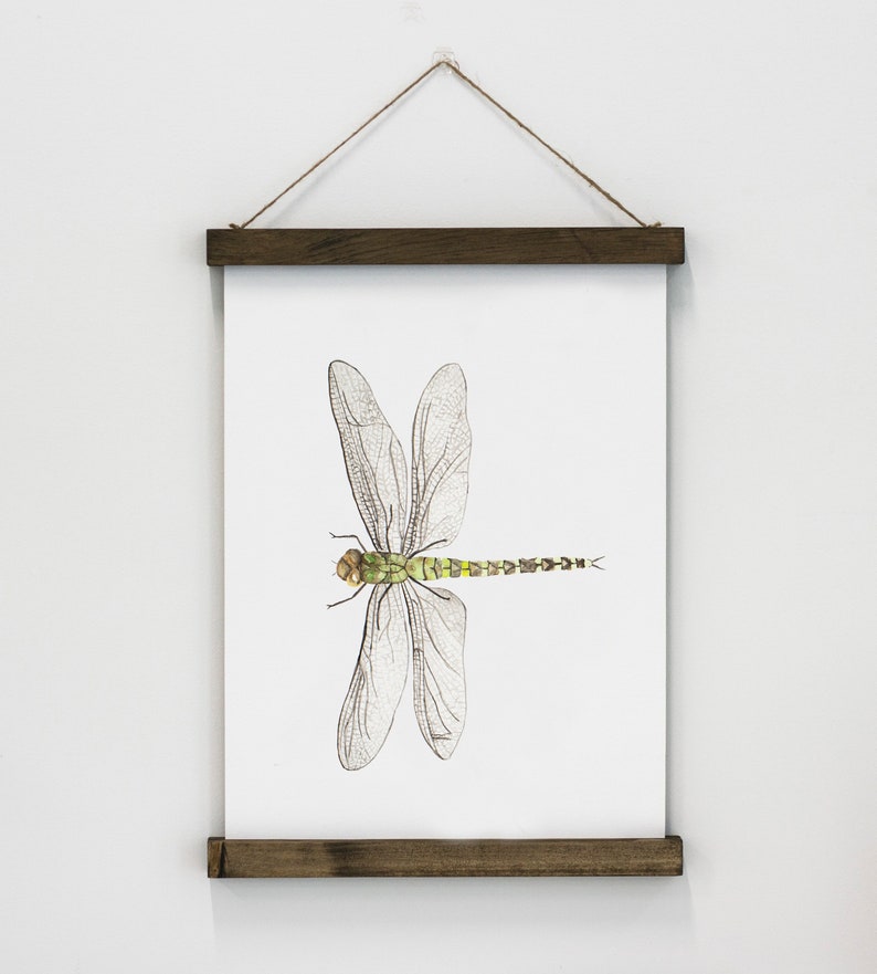 Dragonfly Hanging Canvas Art Watercolor Wall Art Wooden | Etsy
