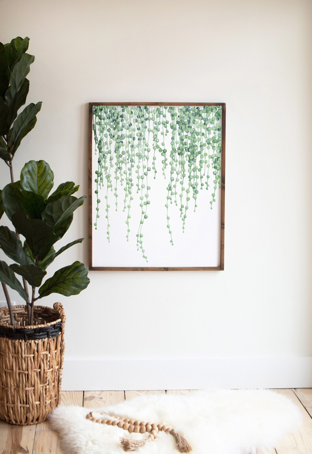 String of Pearls, Framed and Unframed, String of Pearls Watercolor ...