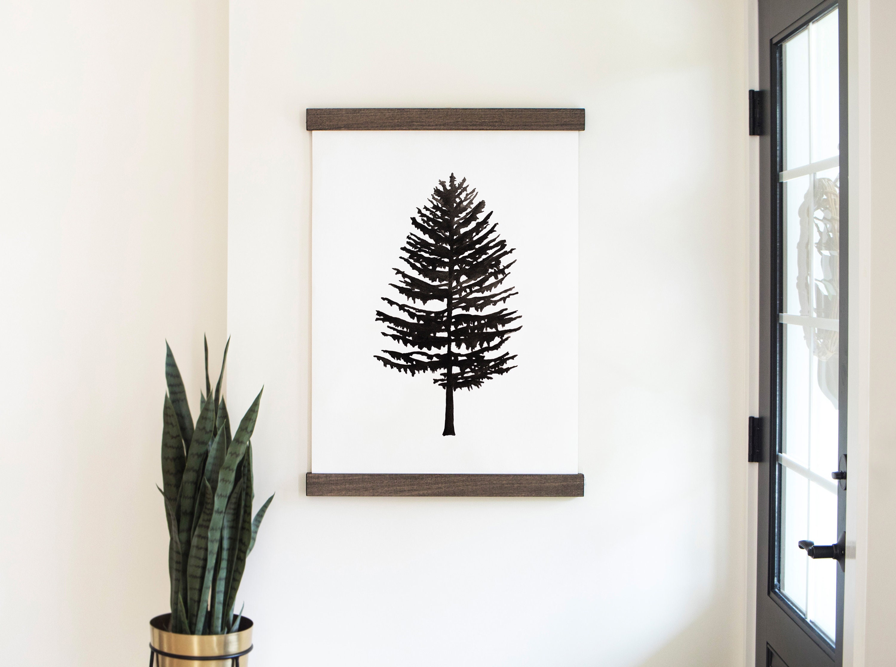Pine Tree Silhouette Hanging Canvas Art Christmas Tree - Etsy