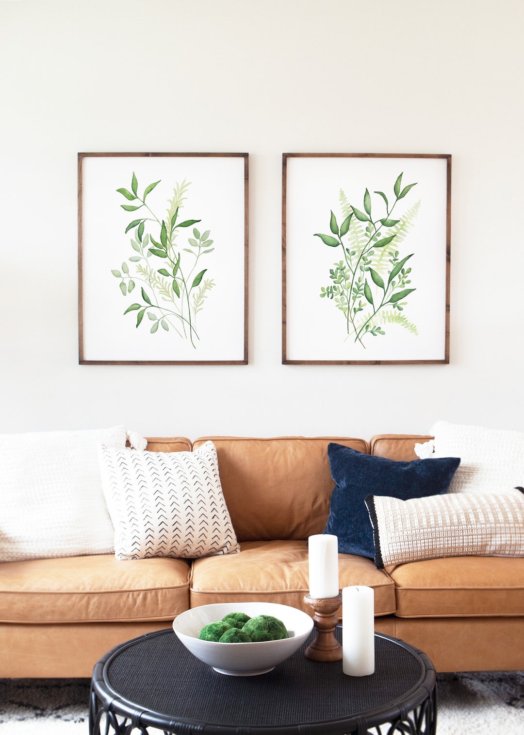 Greenery Set of 2, Botanical Watercolor Prints, Wall Art, Home Decor ...