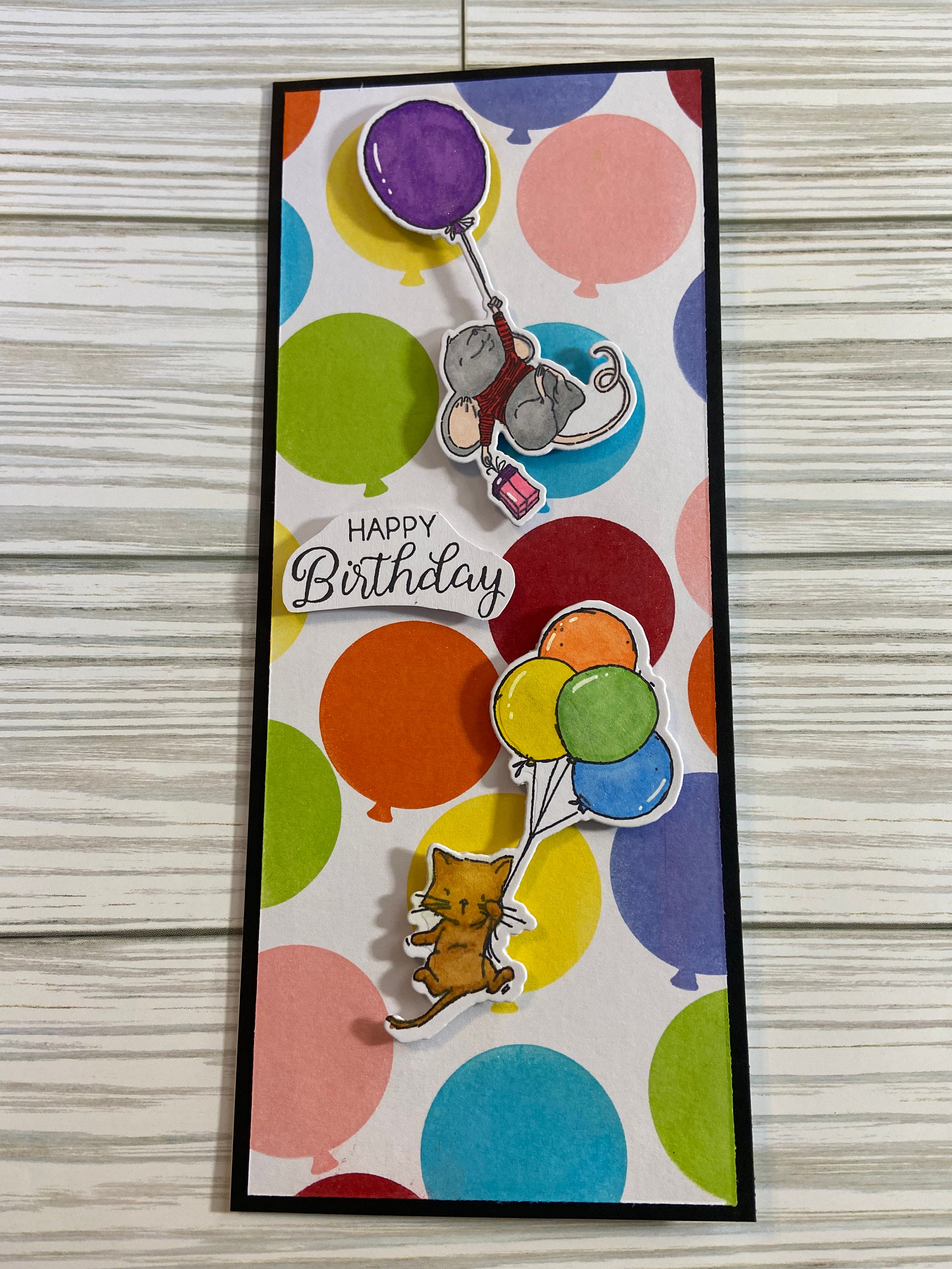 Happy Birthday Balloon Card - Etsy