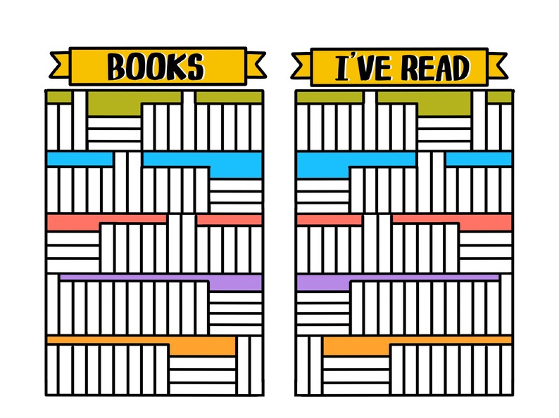 Reading Journal Tracker Pages PNG Files - Etsy