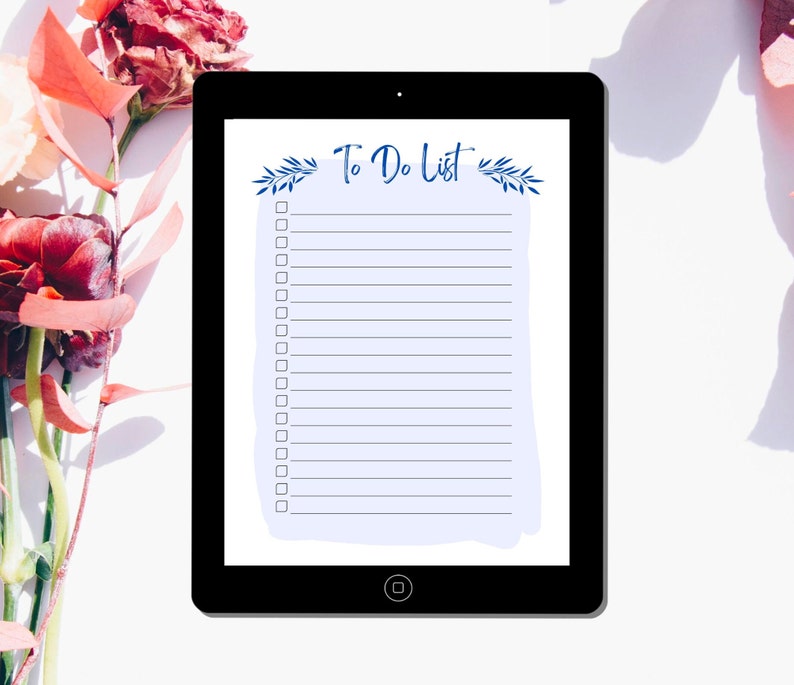 To Do List, Printable to Do List, Digital to Do List Printable, Blue ...