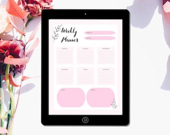 Pink Weekly Planner Page - Etsy