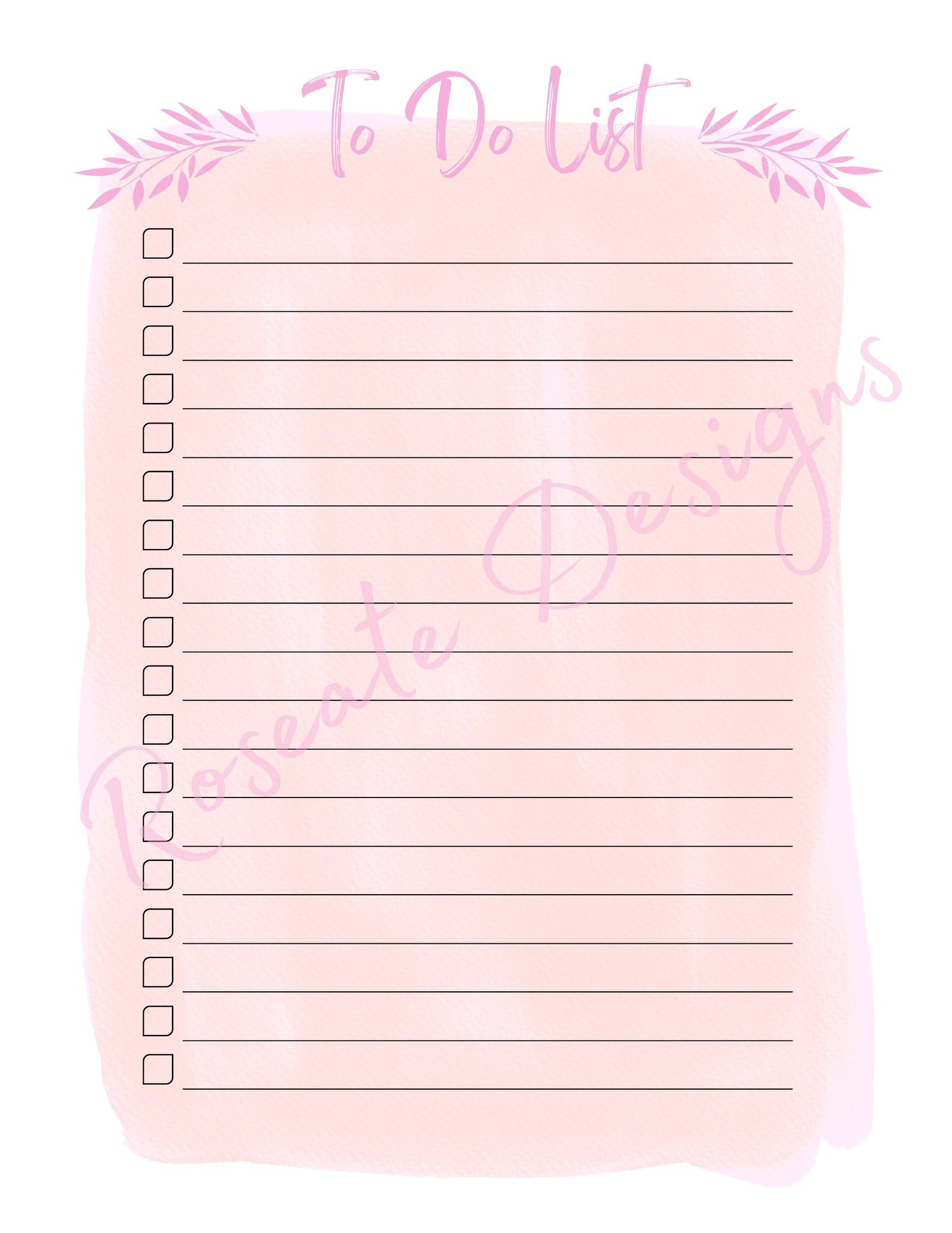 To Do List, Printable to Do List, Digital to Do List Printable, Pink ...