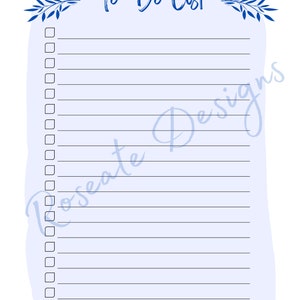 To Do List, Printable to Do List, Digital to Do List Printable, Blue ...