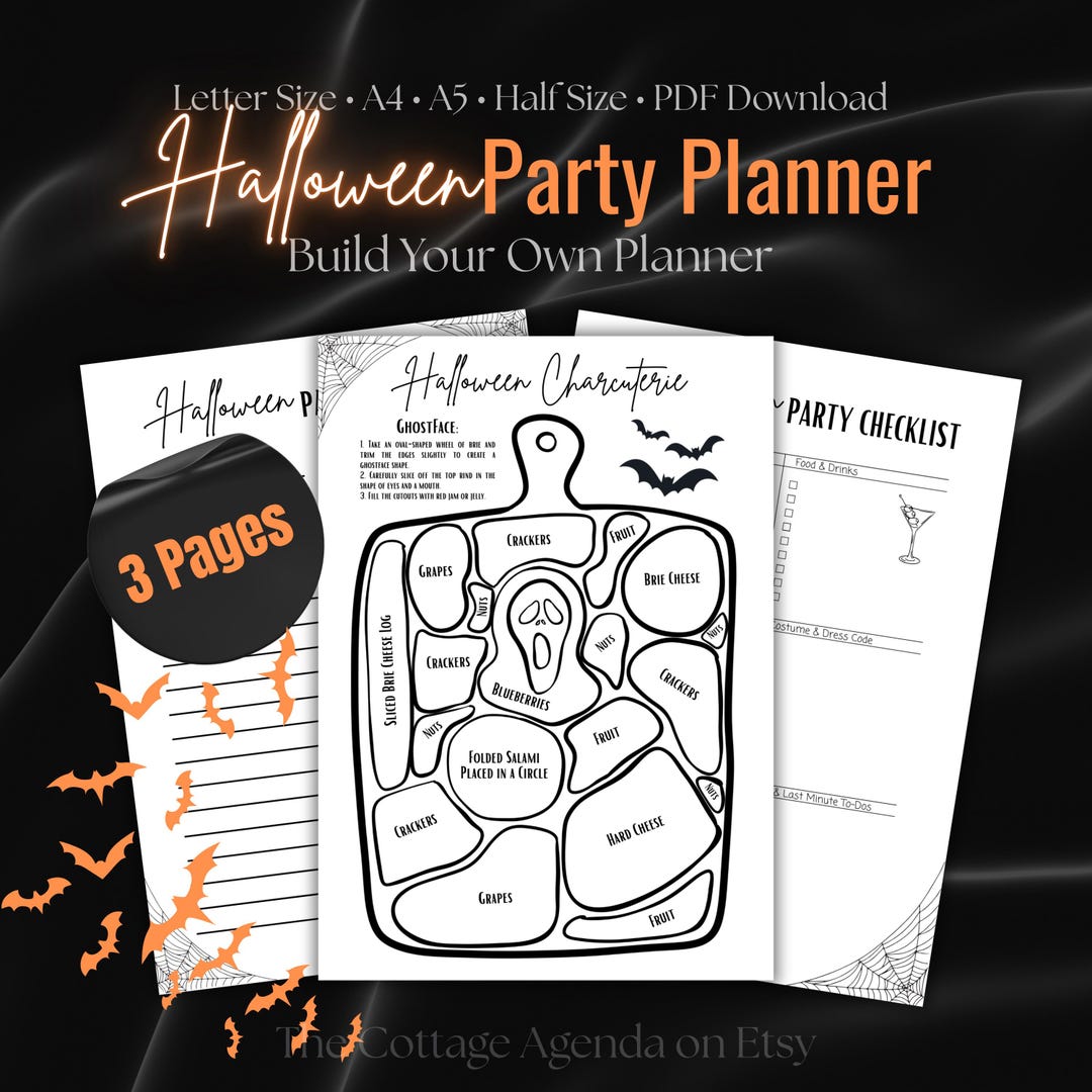 Halloween Party Planner Pages, Printable Pages for Spooky Planner ...
