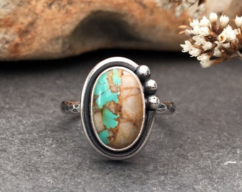 Natural Royston Ribbon Turquoise Ring/ Sterling Silver/ - Etsy